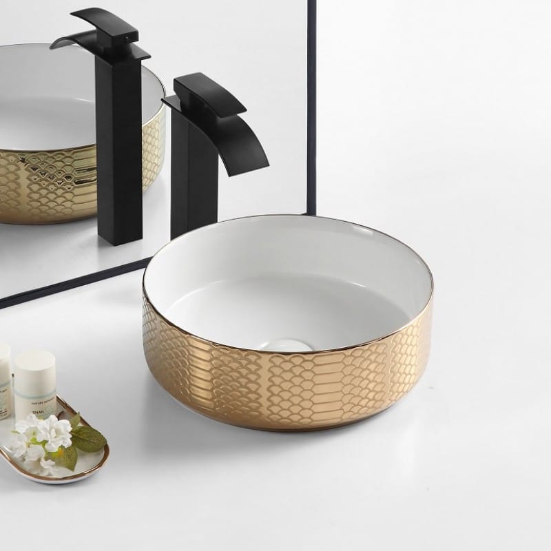 Gold Color Abvoe Counter basin - InayaHomes